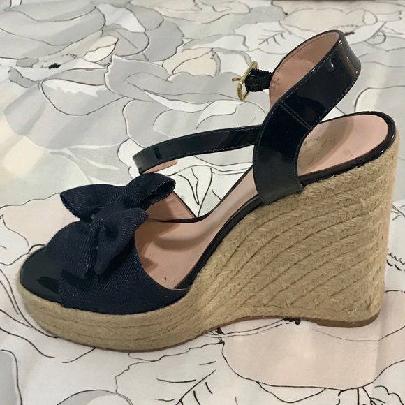 kate spade | Shoes | Super Cute Wedges Navy Blue Jean | Poshmark